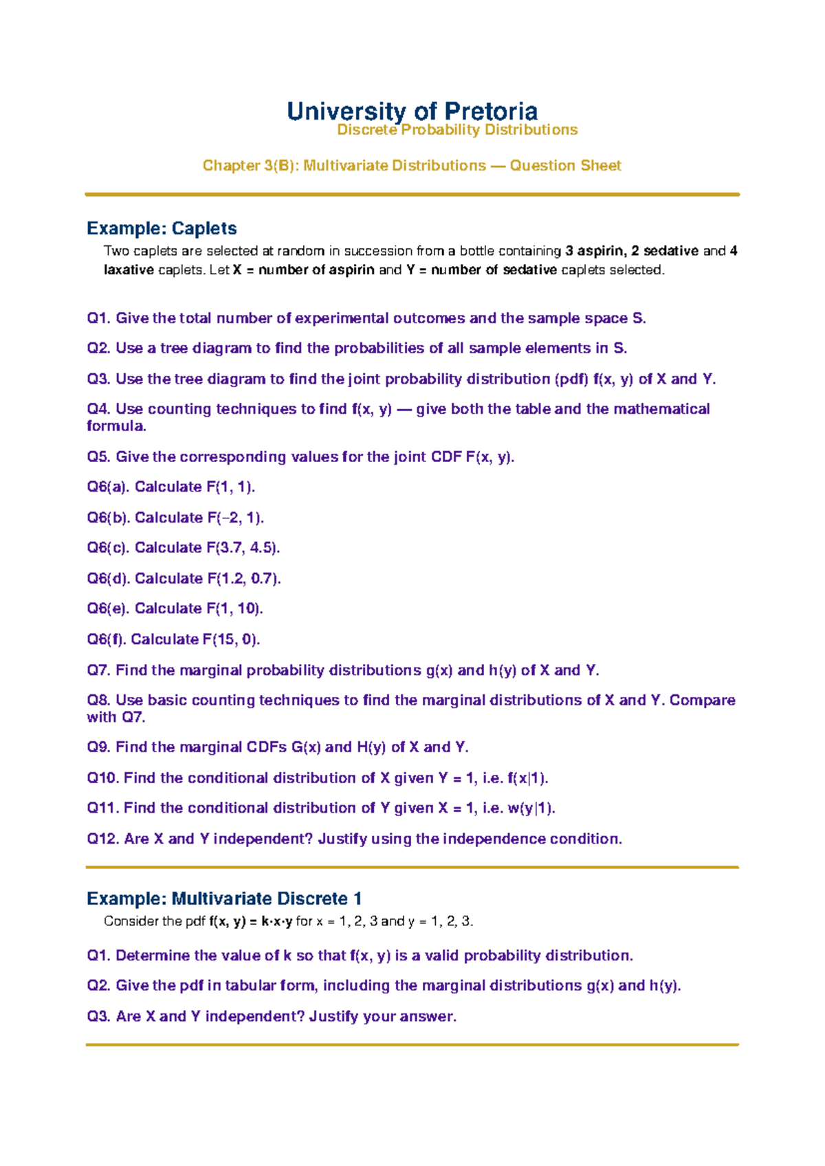 University of Pretoria STK STA Discrete Probability Distributions ...