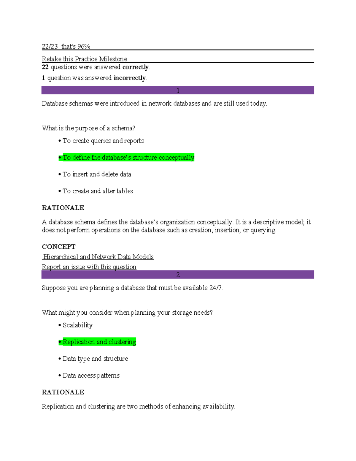 Practice Milestone 1 Database Concepts And Questions Review Studocu