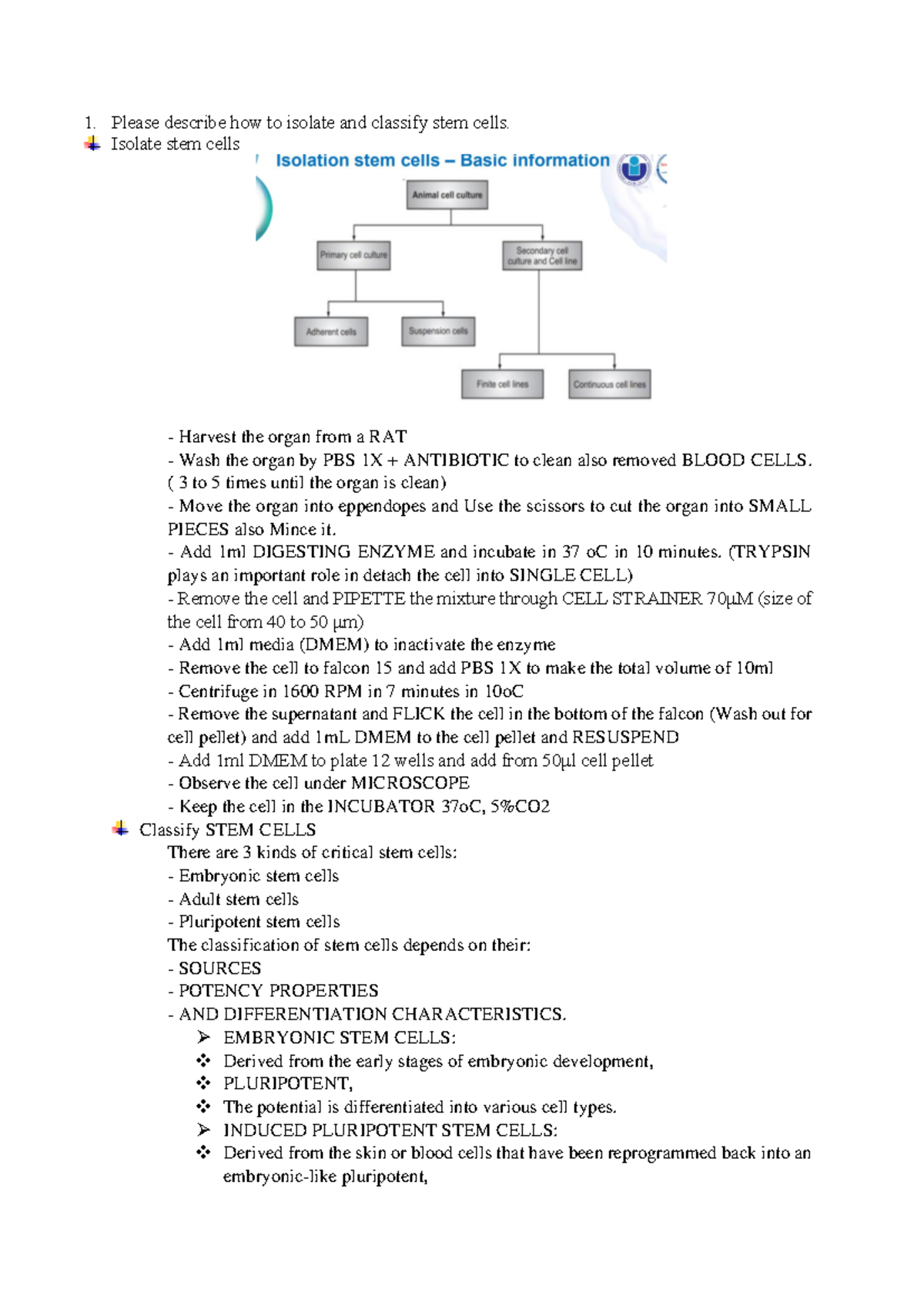 Stem Cell Biology - Midterm Study Guide (BIO102) - Studocu