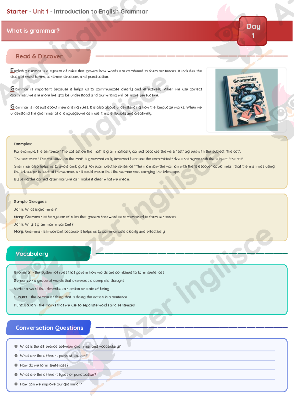 ENG101 Starter Unit 1: Intro to English Grammar & Its Importance - Studocu