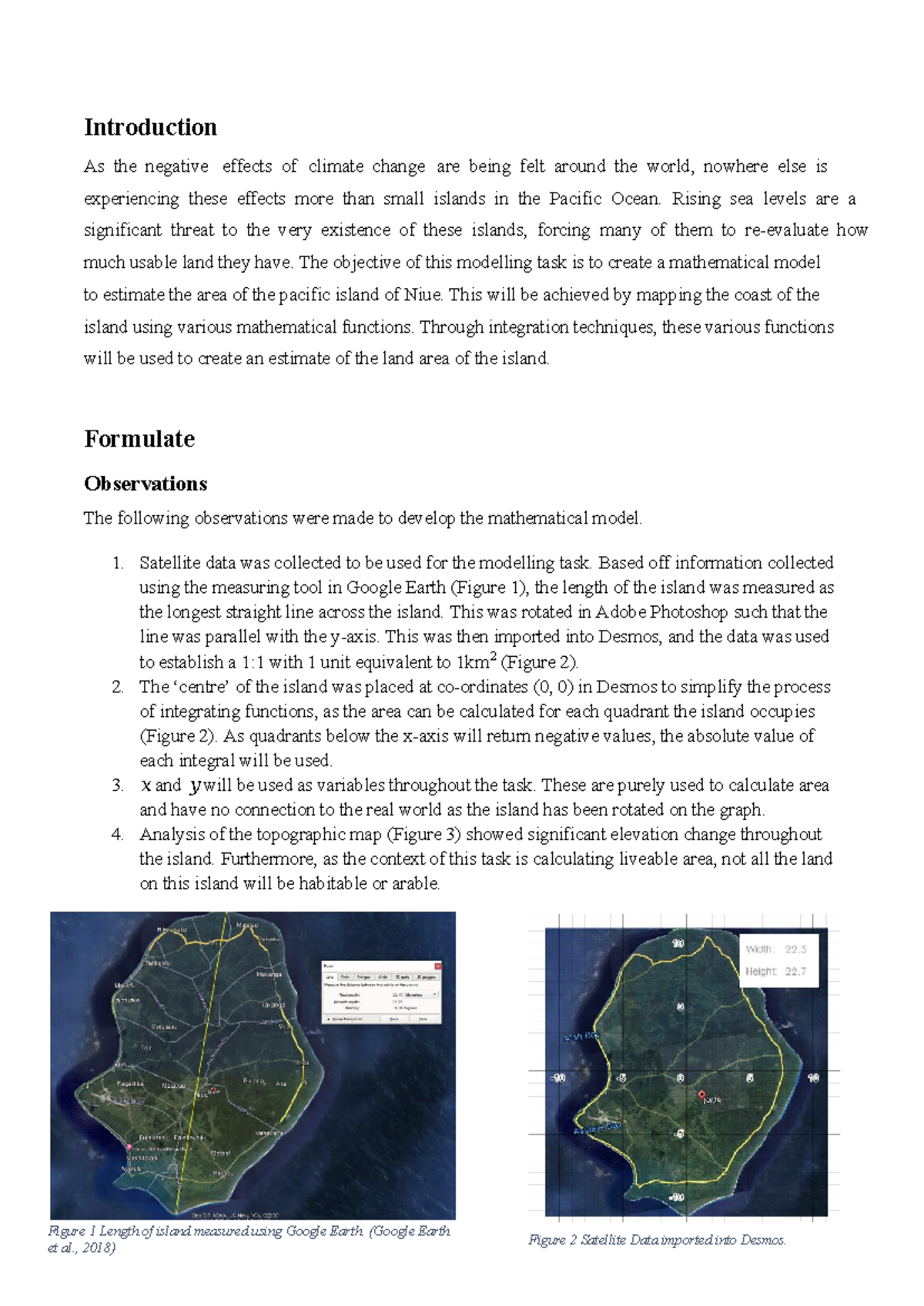 Mathematical Modelling of Niue Island Area - 2023 QCE Methods IA1 PSMT ...
