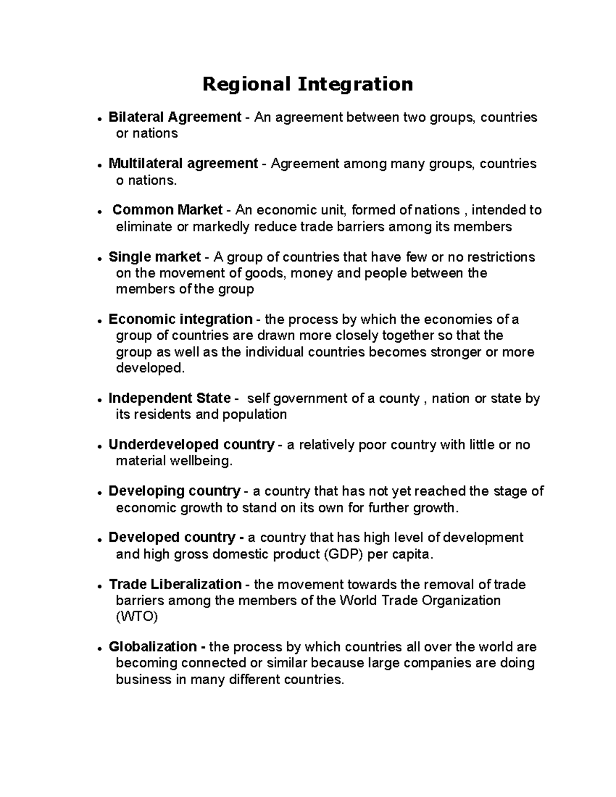 Regional Integration Notes: Understanding Economic Cooperation in the ...
