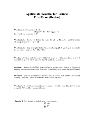 Week 2 Practice Problems Solutions - QMS110 011 021 - Applied Mathematics for Bus - F2024 - 1 ...