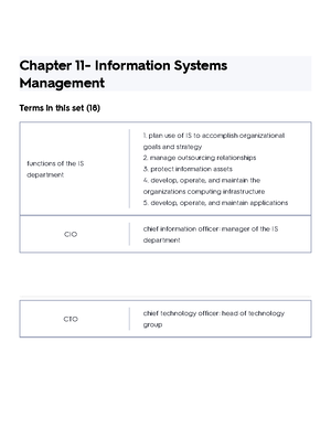 Management Information Systems Flashcards Quizlet - Management Information Systems Science - Studocu