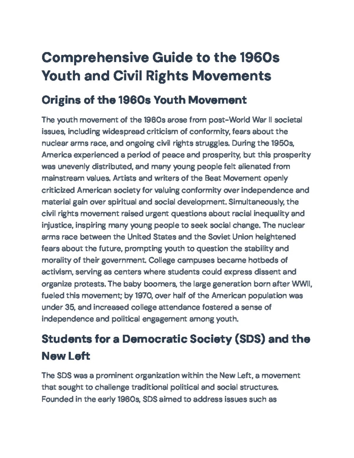 Comprehensive Overview of 1960s Women's Rights & Civil Rights Movements ...