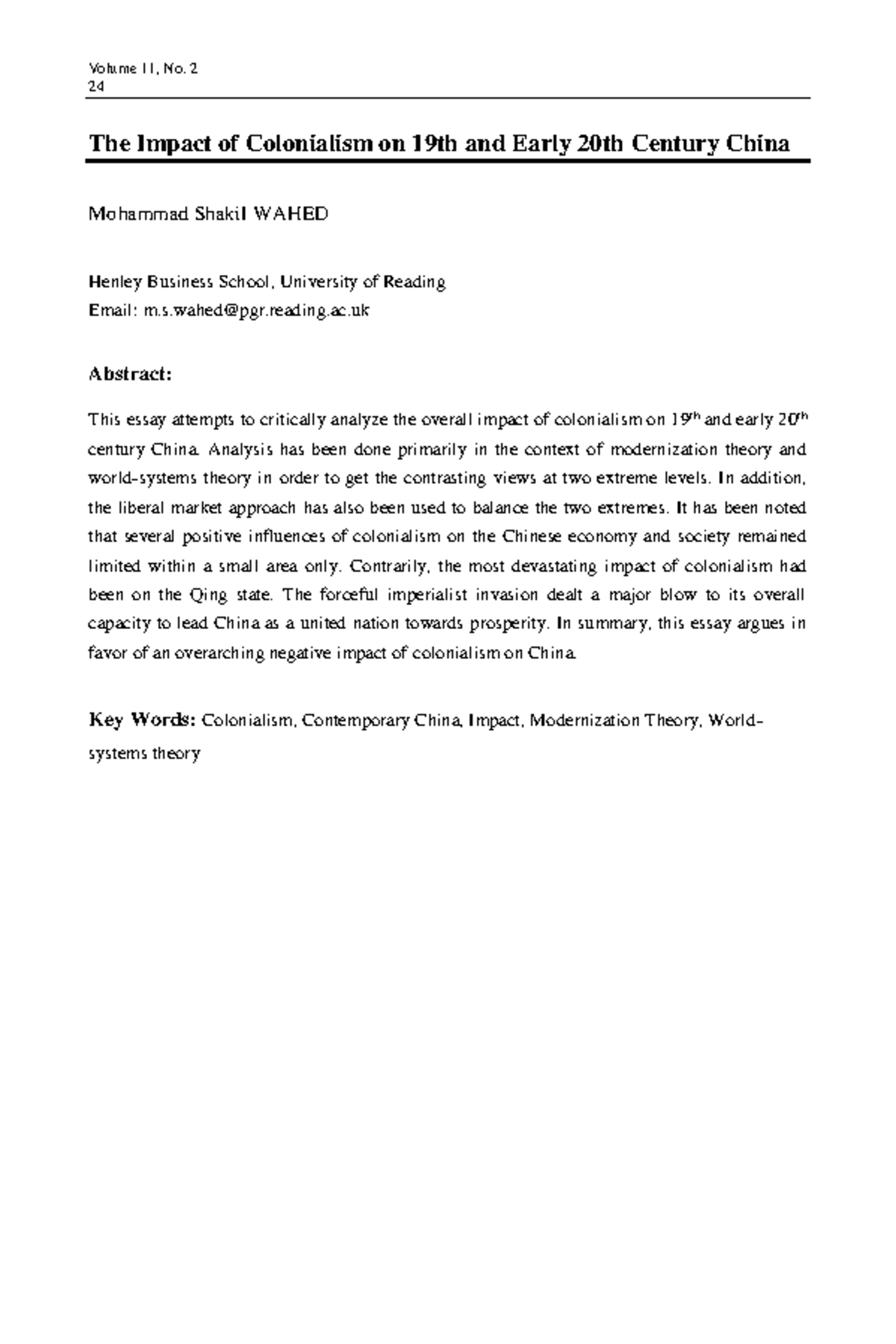 The Impact of Colonialism on 19th & Early 20th Century China: A ...