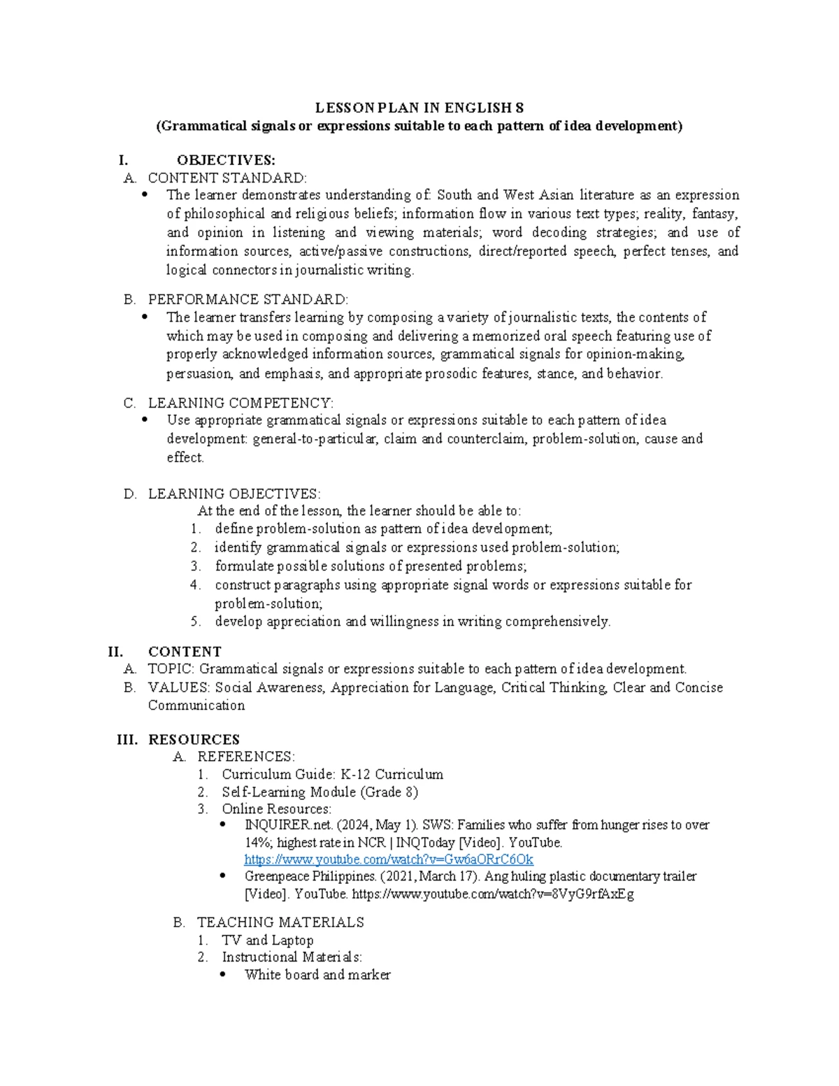Lesson 1: Introduction to News Reports and Their Structure - Studocu