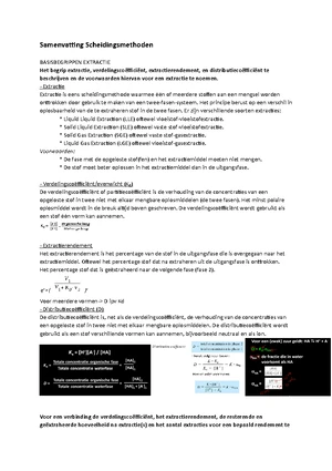 Scheidingsmethoden - Samenvatting Scheikunde Scheidingsmethodes ...