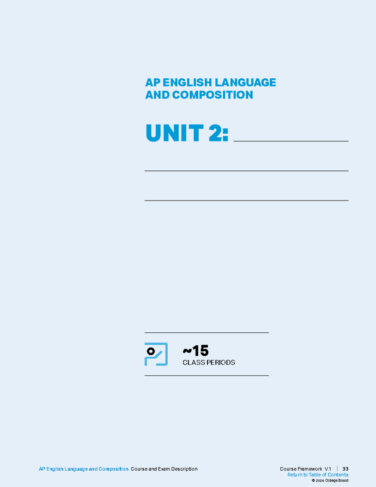 AP ENGLISH LANGUAGE AND COMPOSITION UNIT 2: CLASS PERIODS OVERVIEW ...