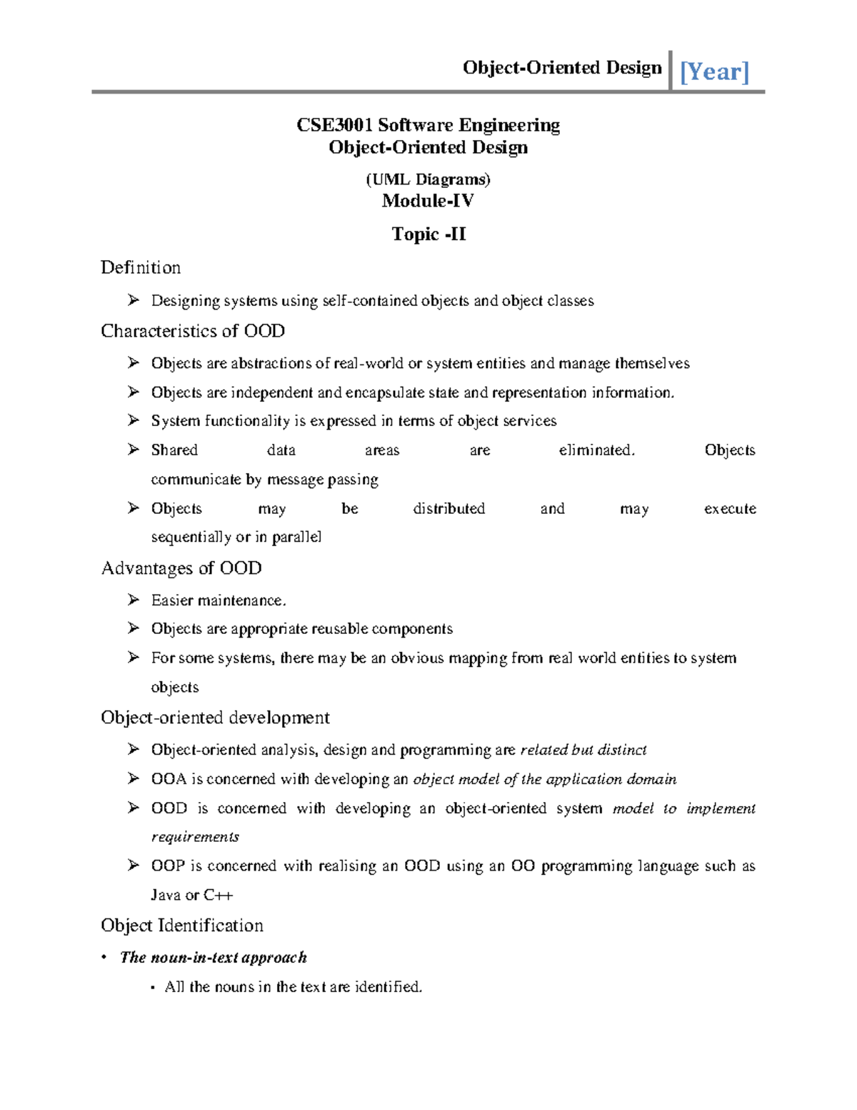 1-OO design Use case Model, Class Model-25-01-2025 - CSE3001 Software ...