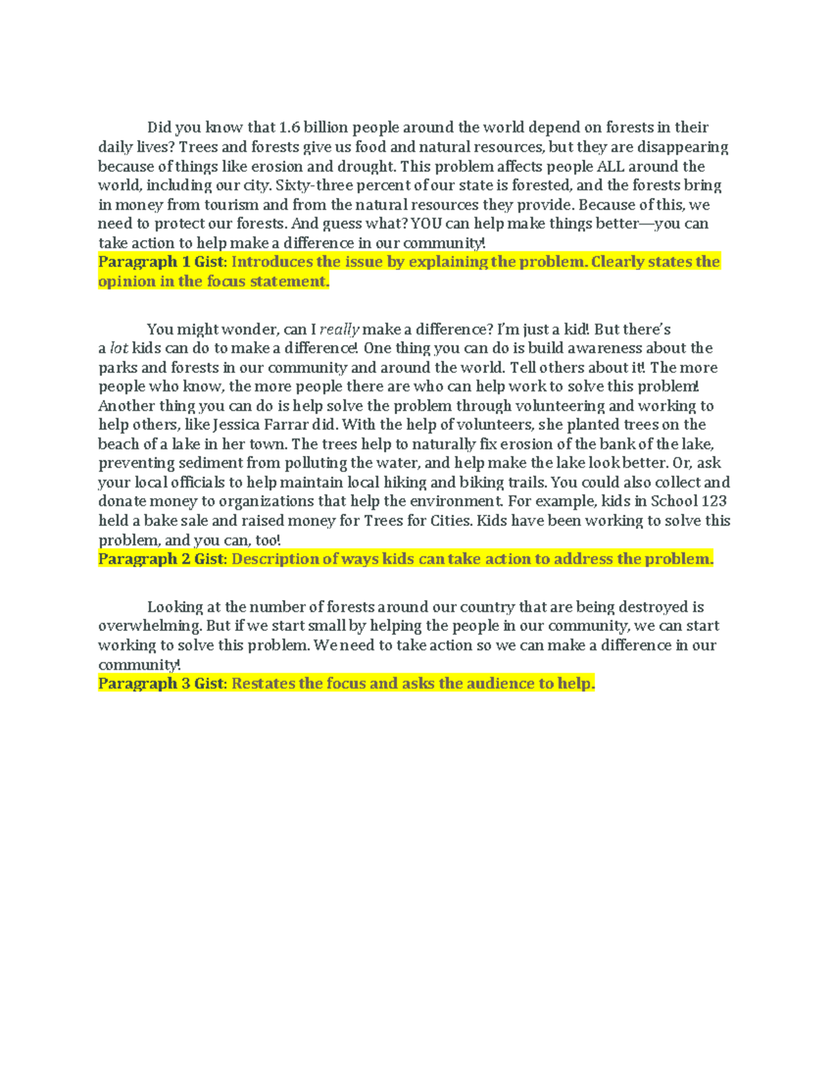 Eden Tekle - PSA Essay 2: Protecting Our Forests Together - Studocu
