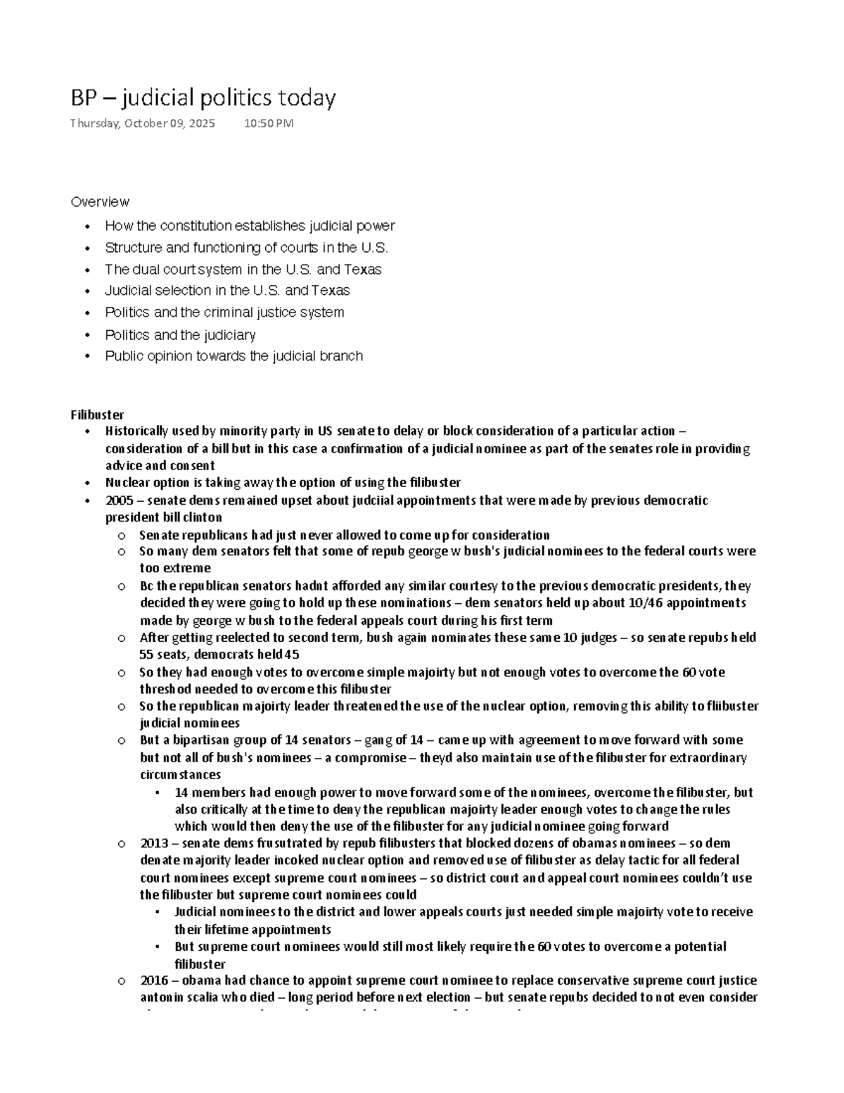 Judicial Politics and the Filibuster: The Nuclear Option's Impact on US ...