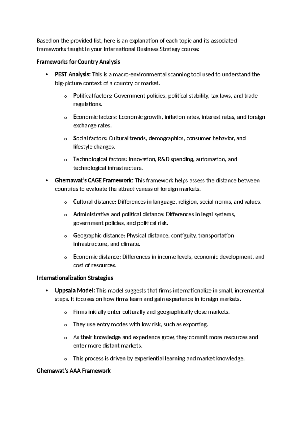 ISB - AAA: Frameworks for Country Analysis in International Business ...