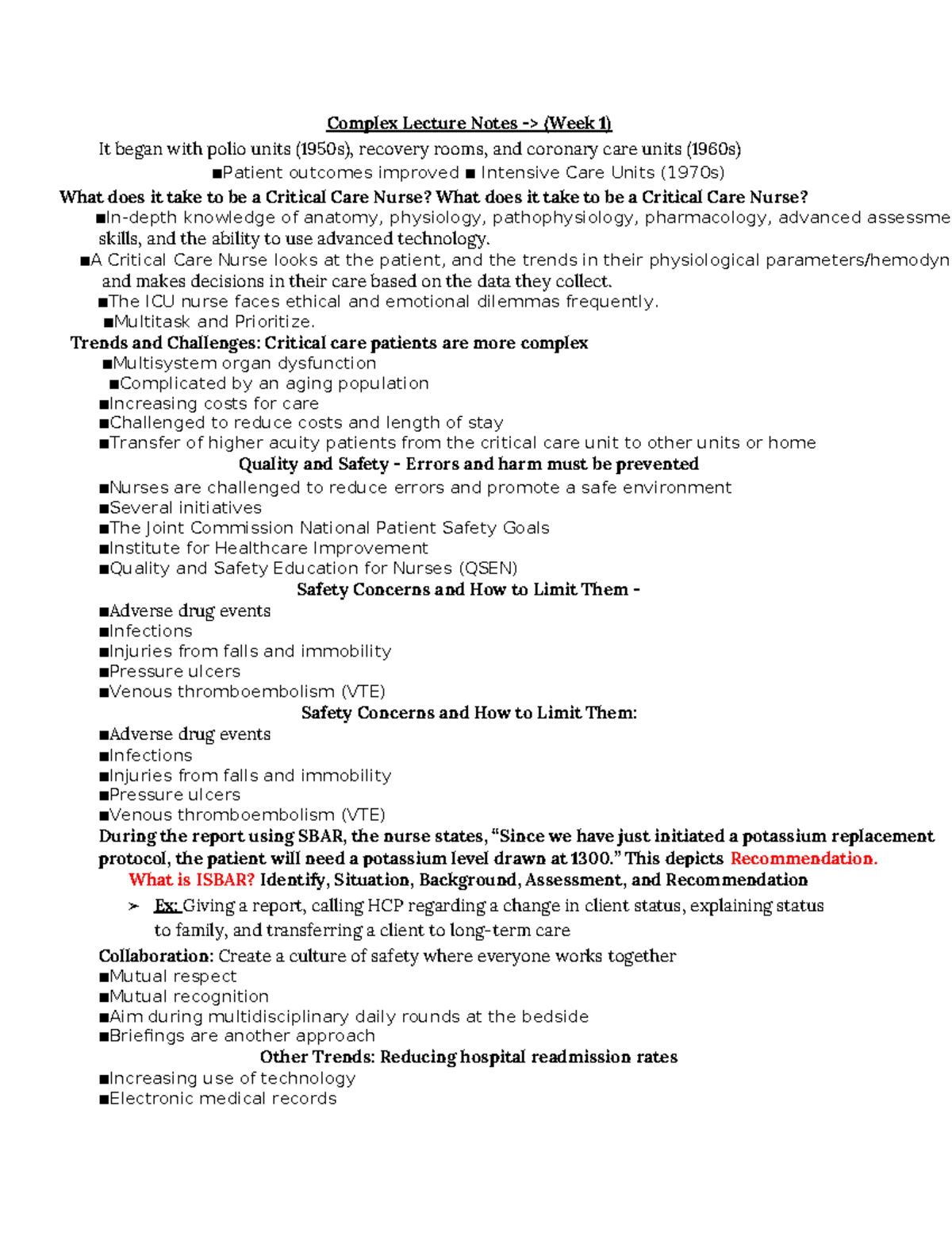 Nr341 Complex Lecture Notes Complex Lecture Notes Week 1 It