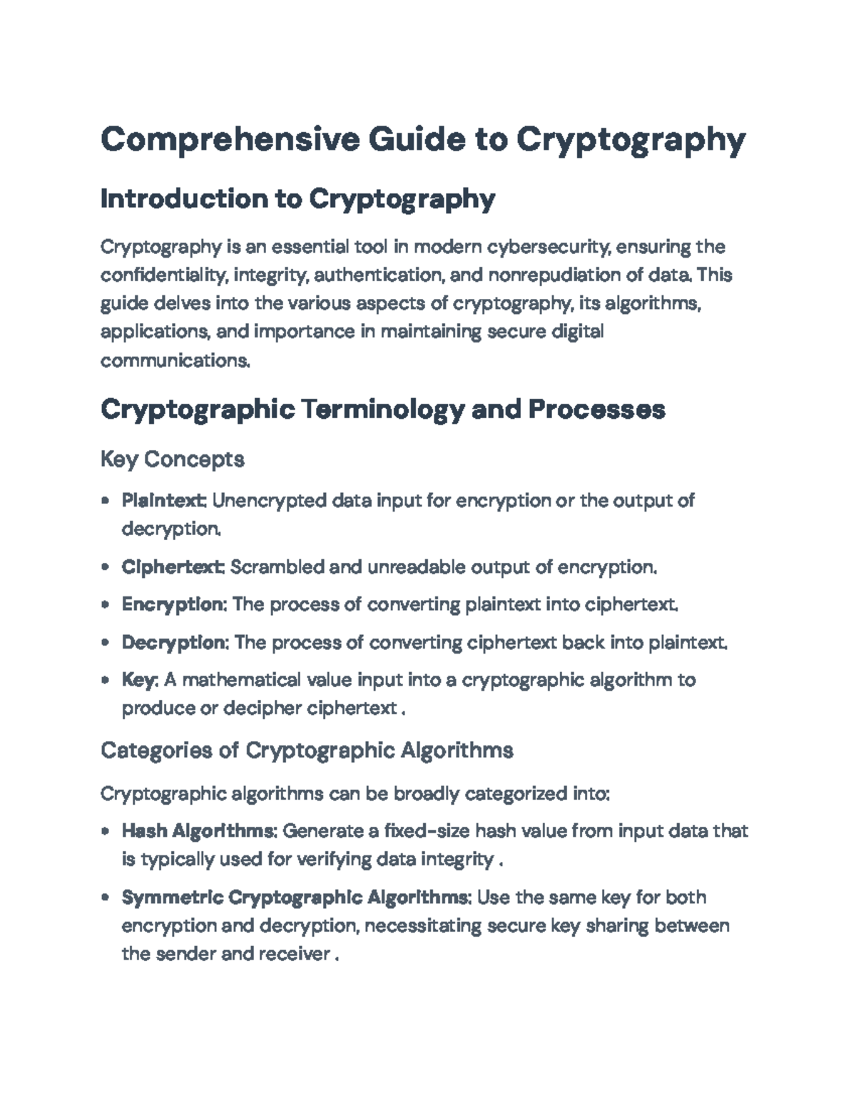 Comprehensive Guide to Cryptography: Principles and Applications - Comprehensive Guide to - Studocu