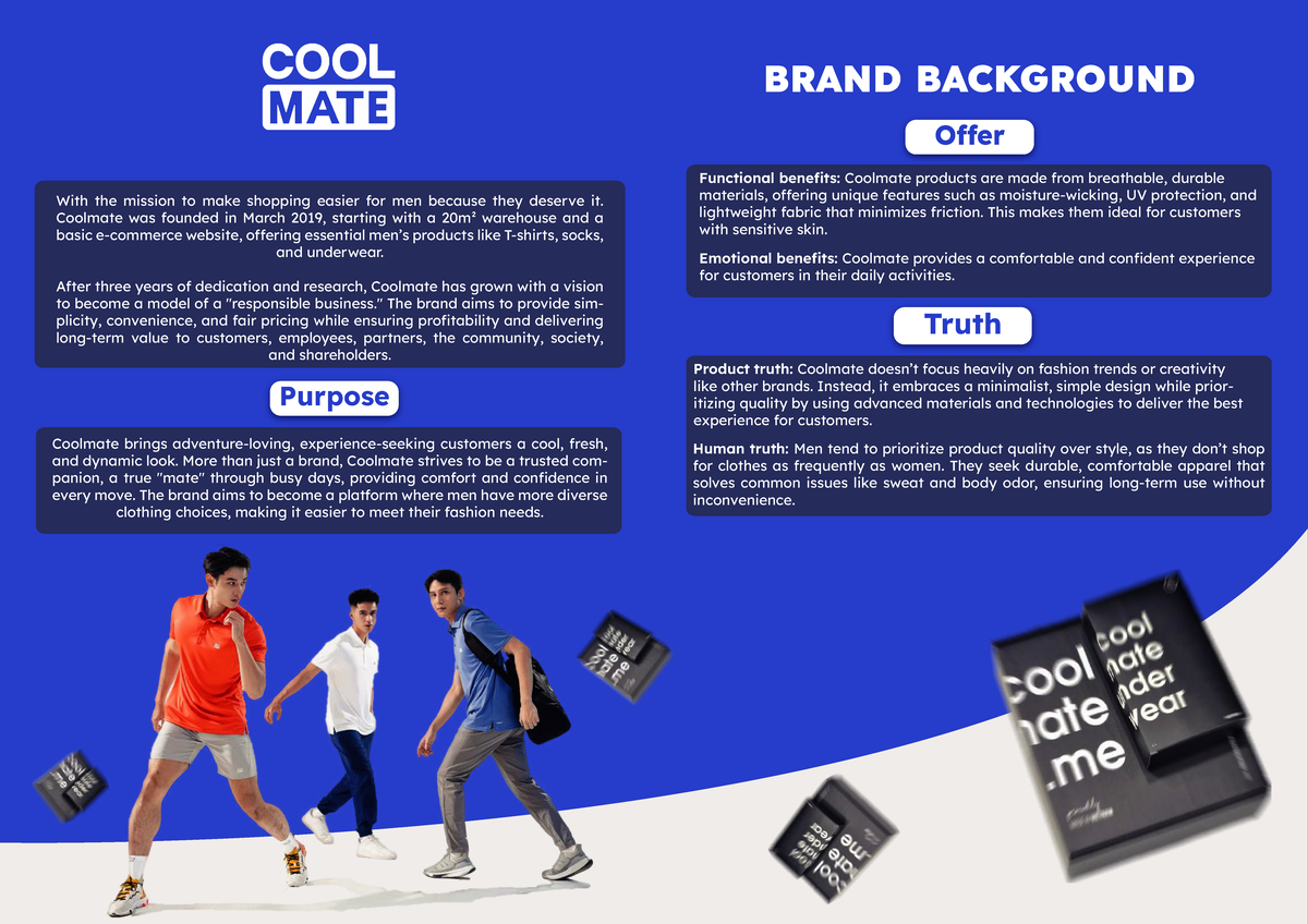 Clientbrief IMC - Client brief của Coolmate - BRAND BACKGROUND Purpose ...
