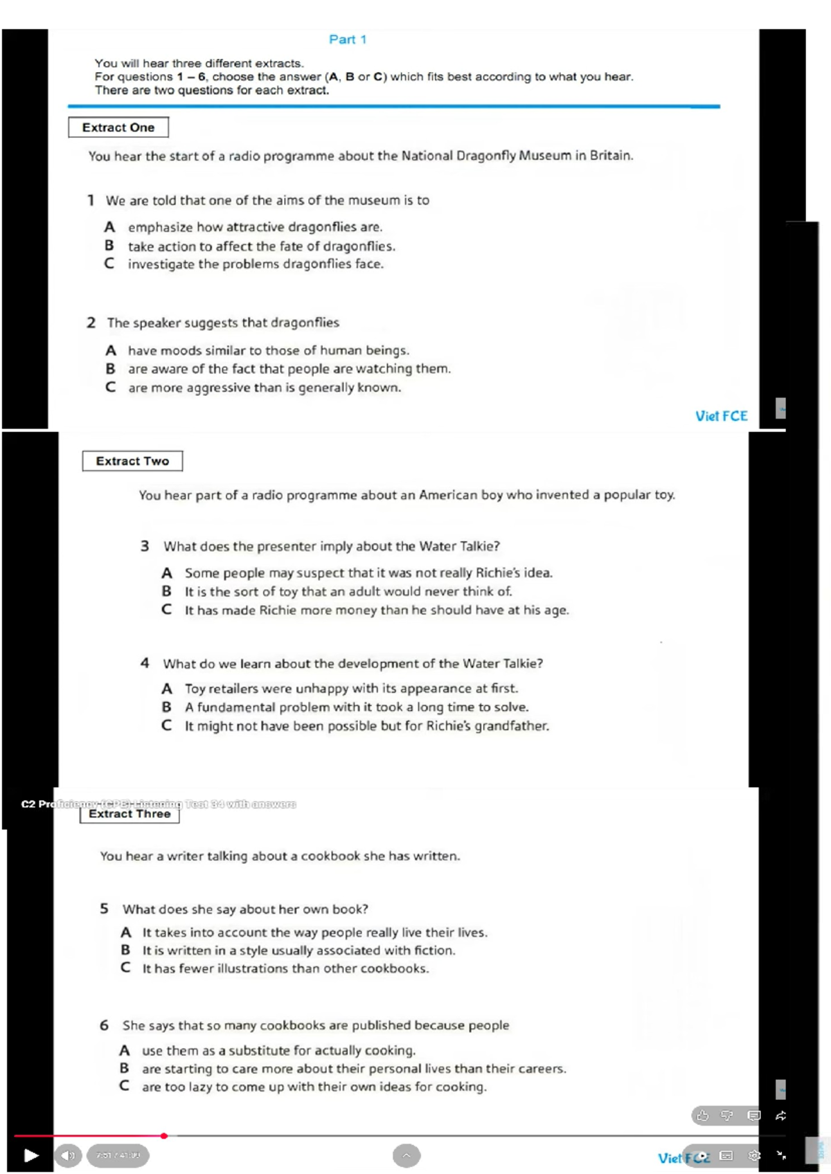 CPE Listening Test 34: Extracts & Questions Analysis - Studocu