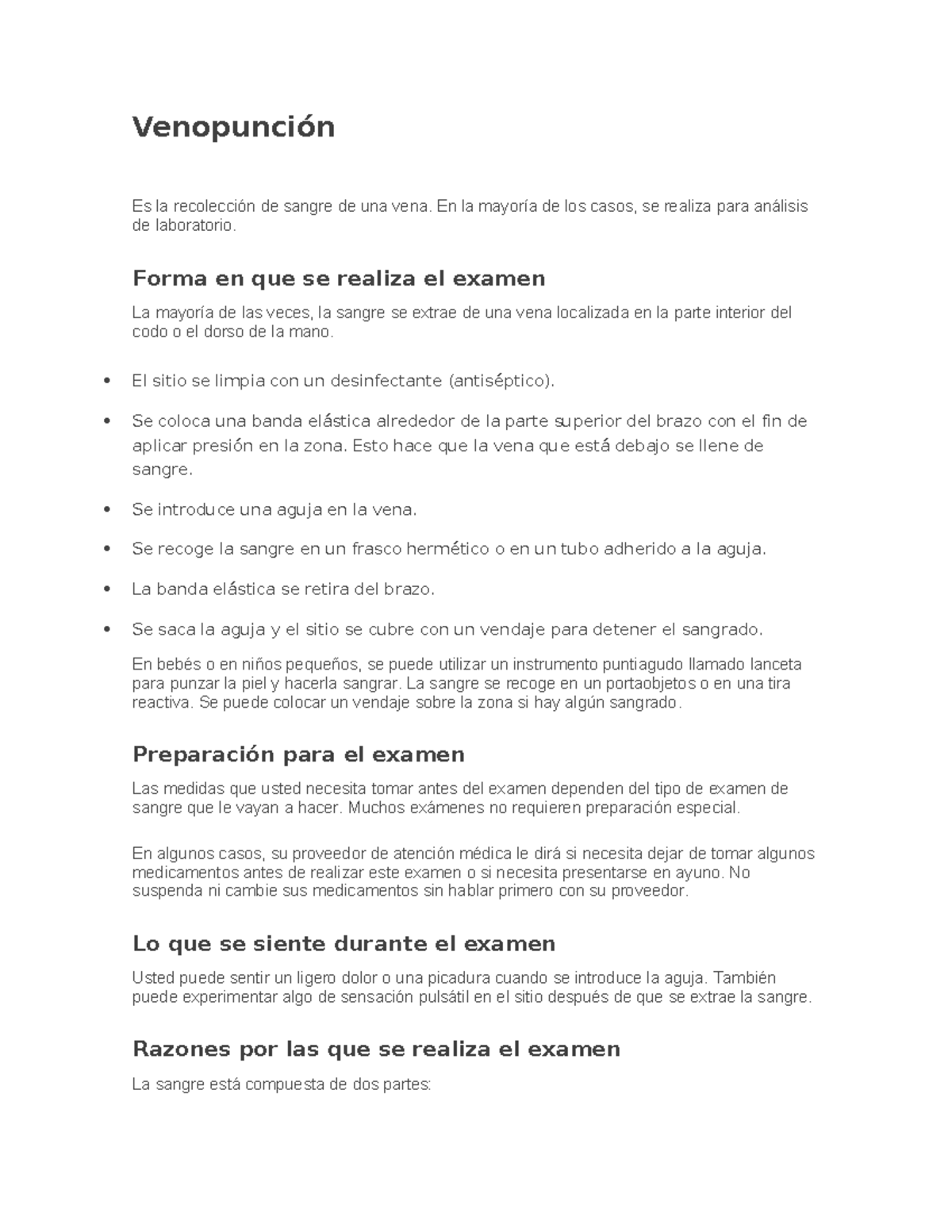 Técnicas de Venopunción y Extracción de Sangre en Medicina - Studocu