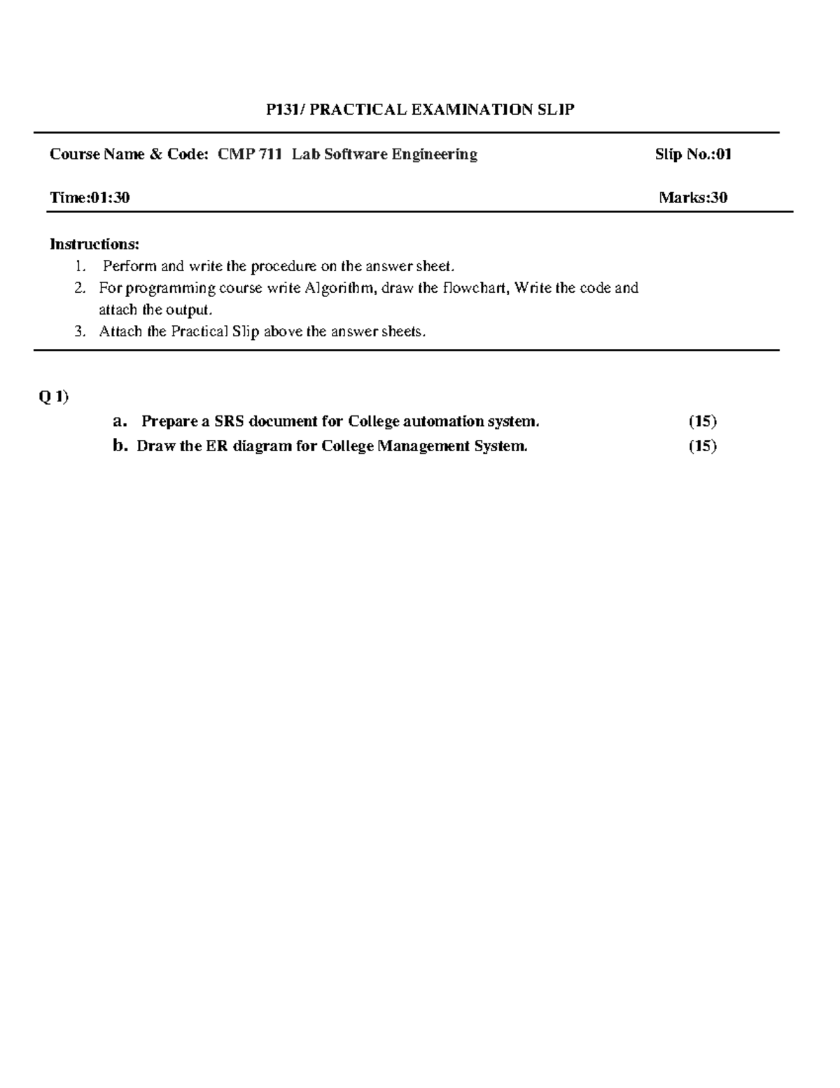 CMP 711 Lab: Software Engineering Practical Tasks and Instructions ...