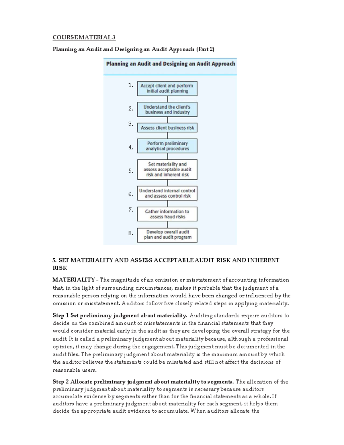 CM 3 Planning an Audit & Designing Audit Approach (Part 2) - Studocu