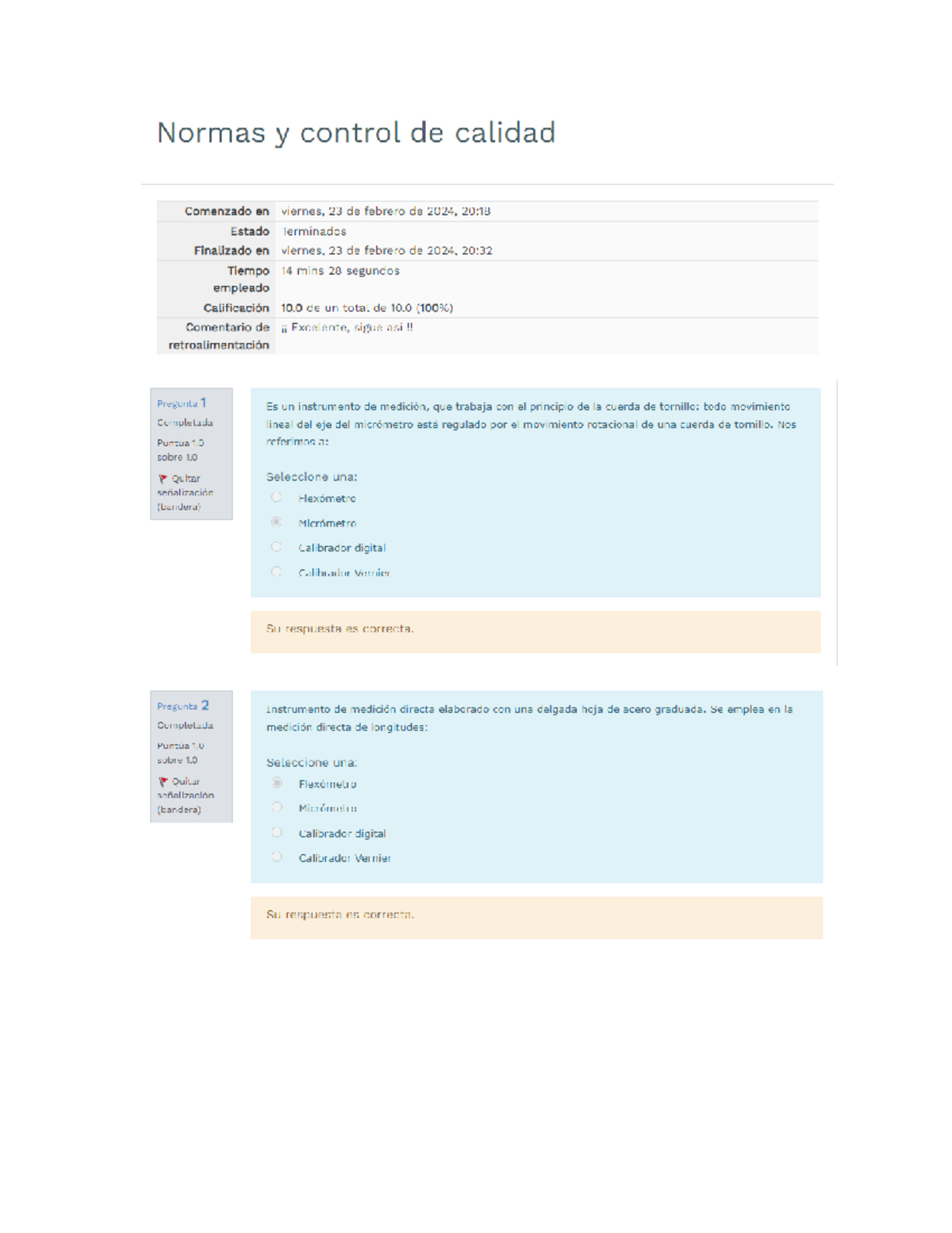 Examen 5 Normas y Control de Calidad - Resúmenes y Claves - Studocu