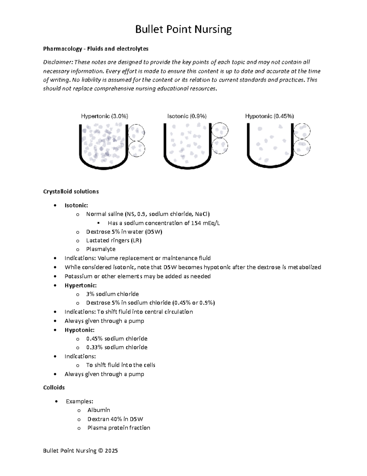 Fluid and Electrolytes Nursing Notes 2025: Key Pharmacology Points ...