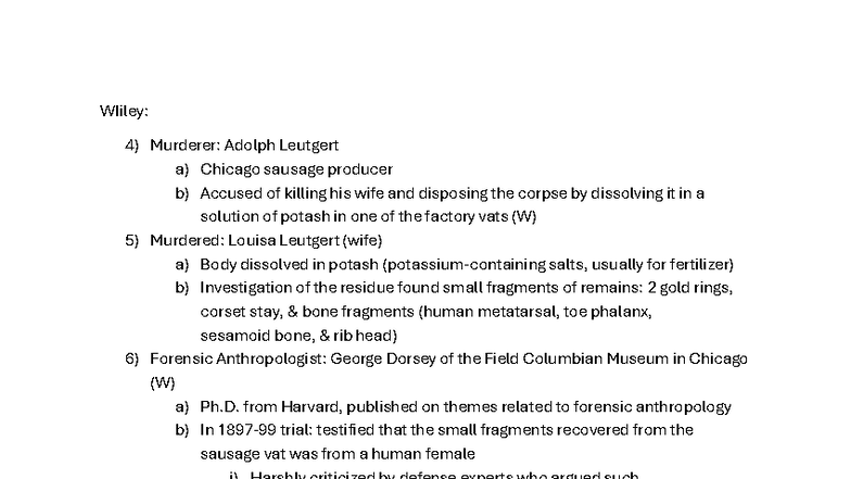 Forensic Anthropology in the Leutgert Murder Trial (1897): A Study ...