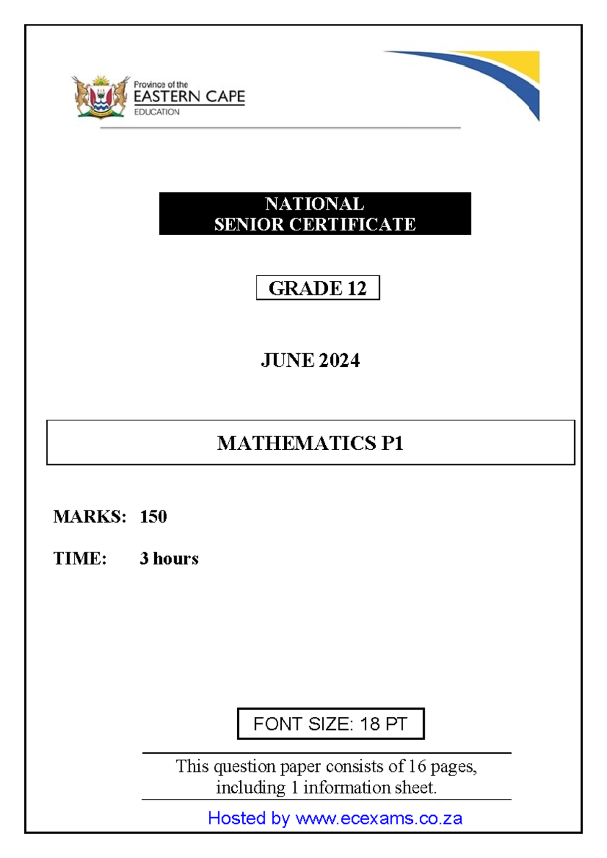 Maths P1 Grade 12 June 2024 Question Paper - Studocu