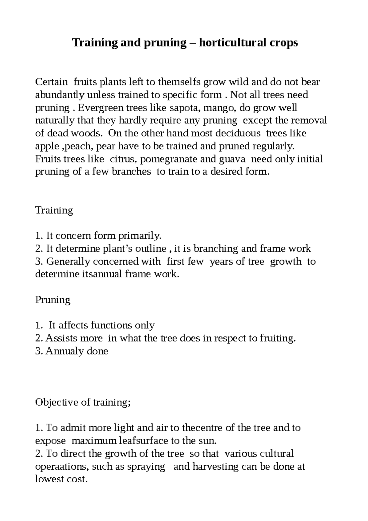 Pruning and training - Training and pruning – horticultural crops ...