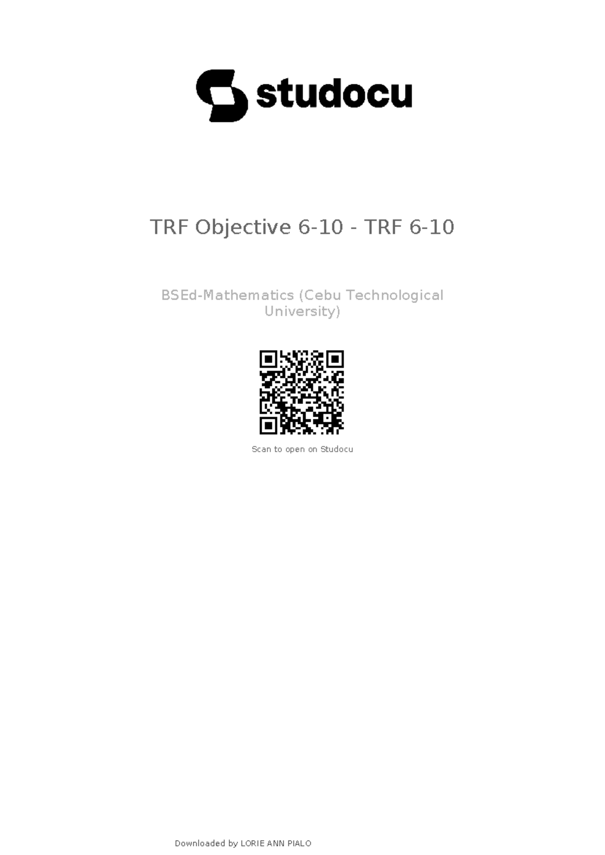**TRF Objectives 6 & 10: Enhancing Teaching Practice and Inclusivity ...