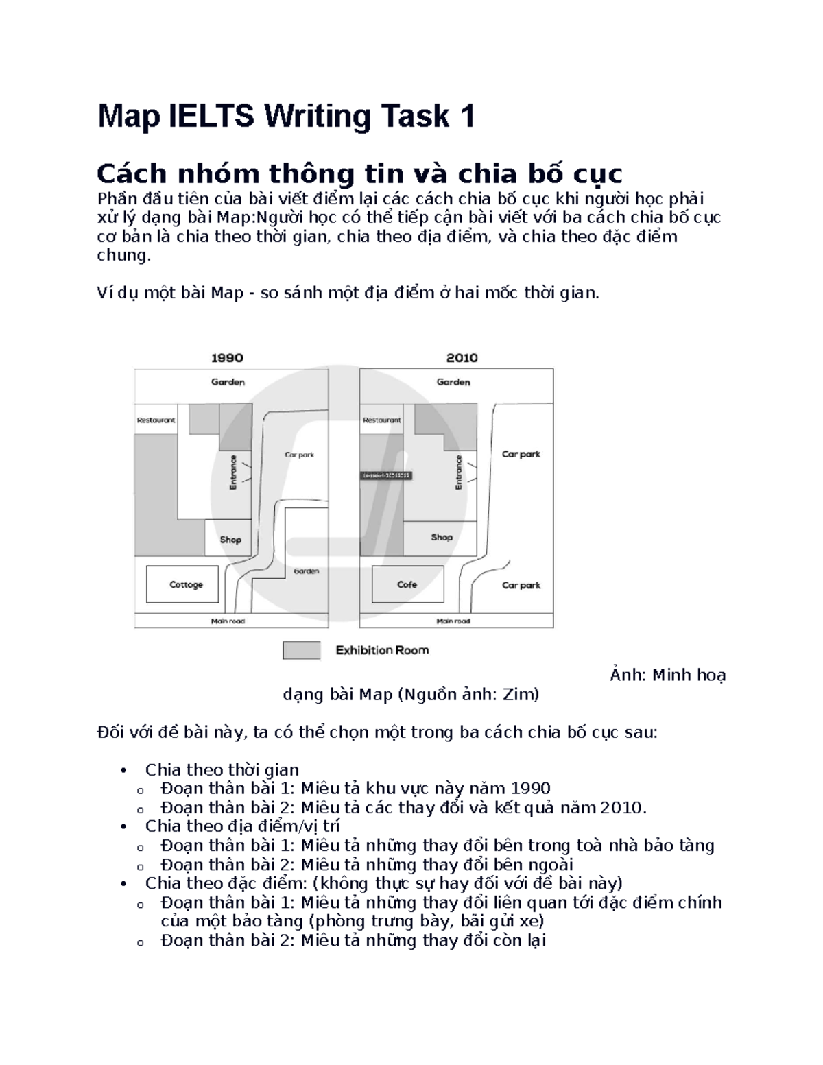 Map IELTS Writing Task 1: Cách Chia Bố Cục và Nhóm Thông Tin - Studocu