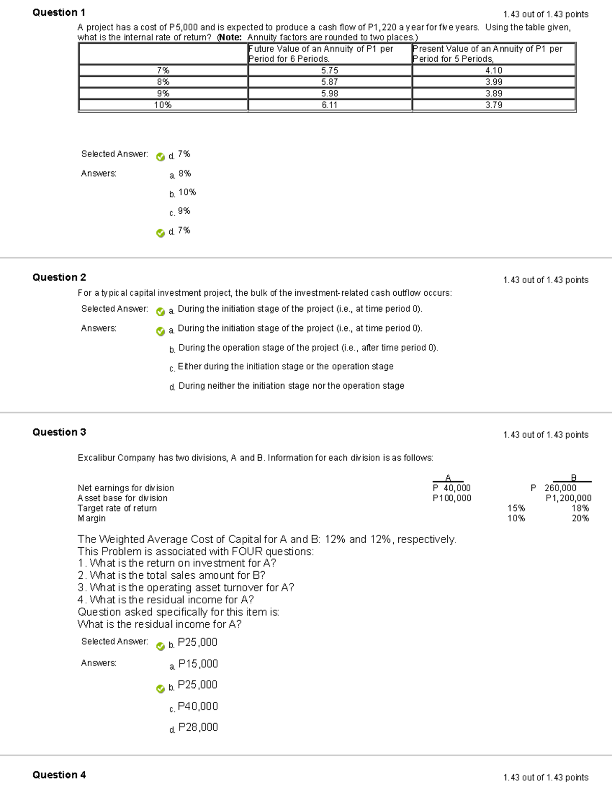 Midterm Questions & Solutions for Finance 101 - Studocu