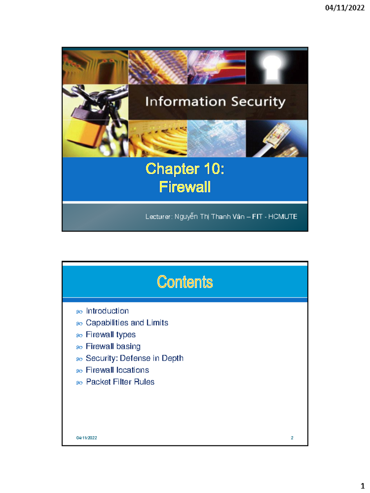 Chapter 10.1 - Firewall Types and Security Mechanisms (FIT HCMUTE ...