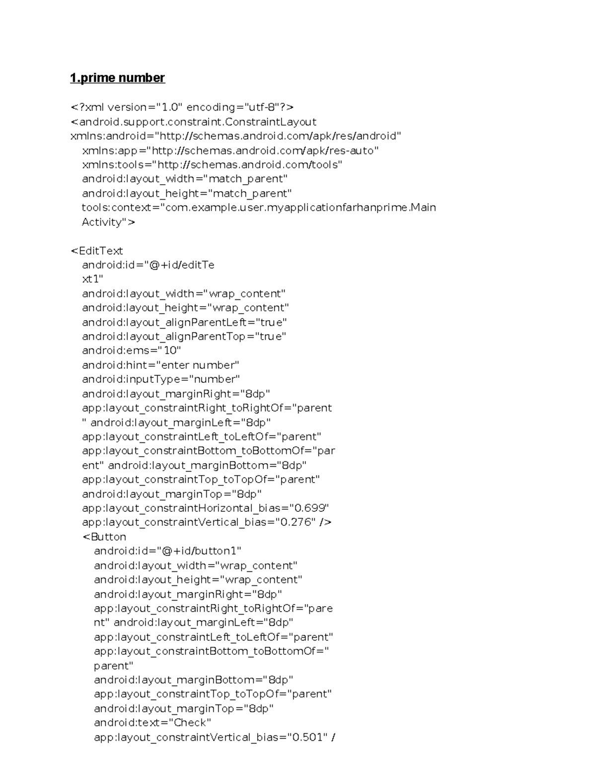 Android Programming Basics: Prime Numbers, UI, and More - Studocu