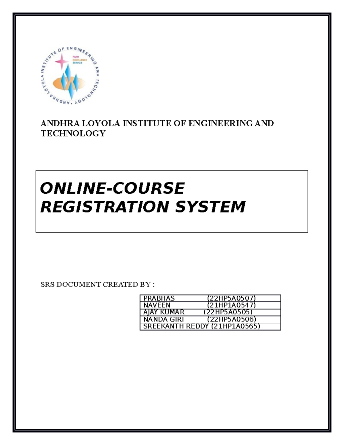 Course Registration System SRS Assignment (CSE1) Overview and Features - Studocu