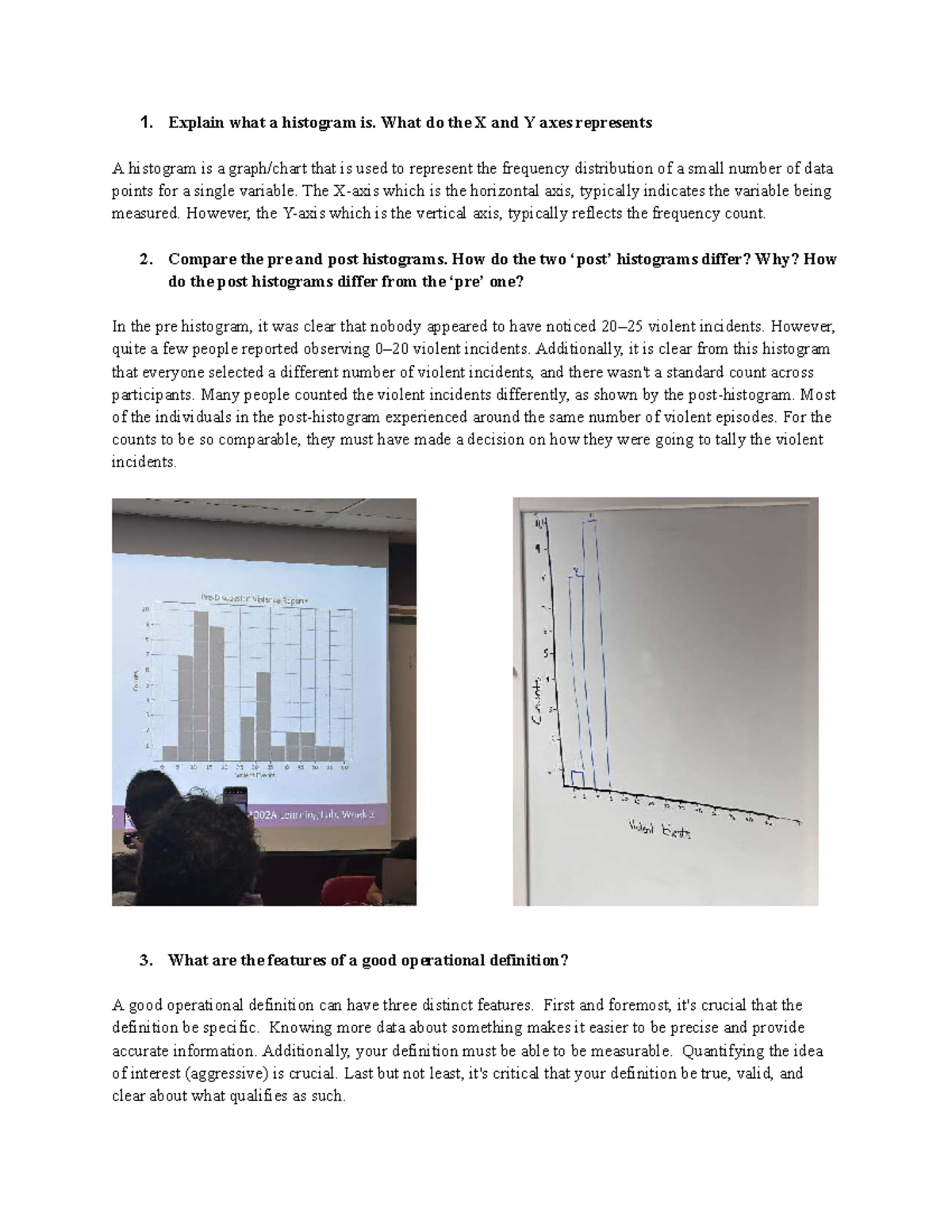 LAB 2 - Understanding Histograms and Operational Definitions - Studocu