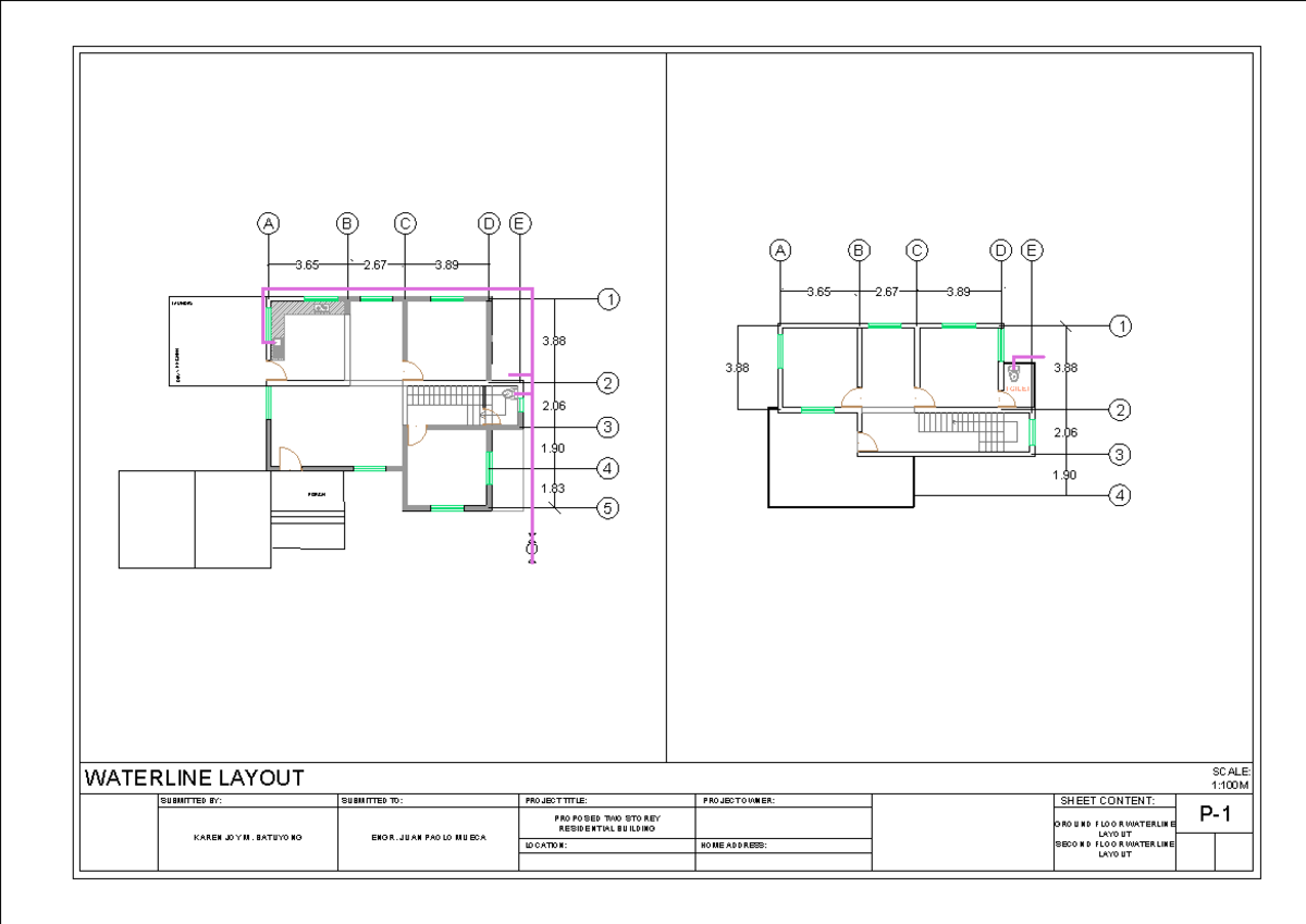 Plumbing Sewer & Waterline Layout for Two Storey Building - Studocu