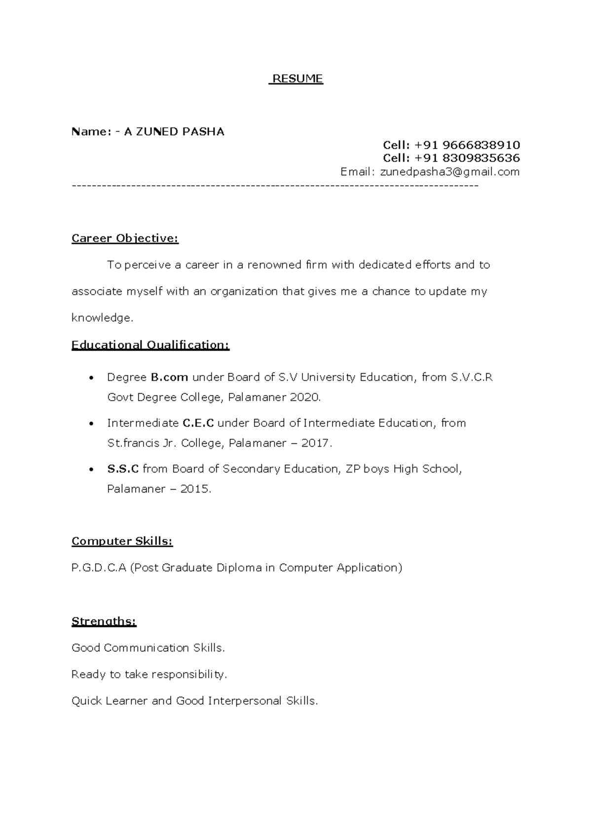 Junaid Updated CV-PDF - Lecture notes 1-10 - Kanunu Kannada - KSLU ...