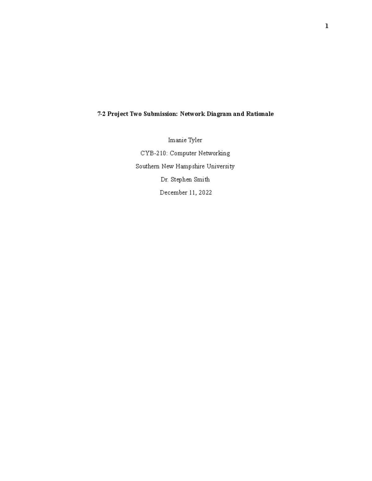 CYB-210: Network Diagram & Rationale for Project Two Submission - Studocu