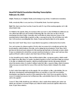 Heartful World Foundation Board Meeting Notes: Mission & Future Plans ...
