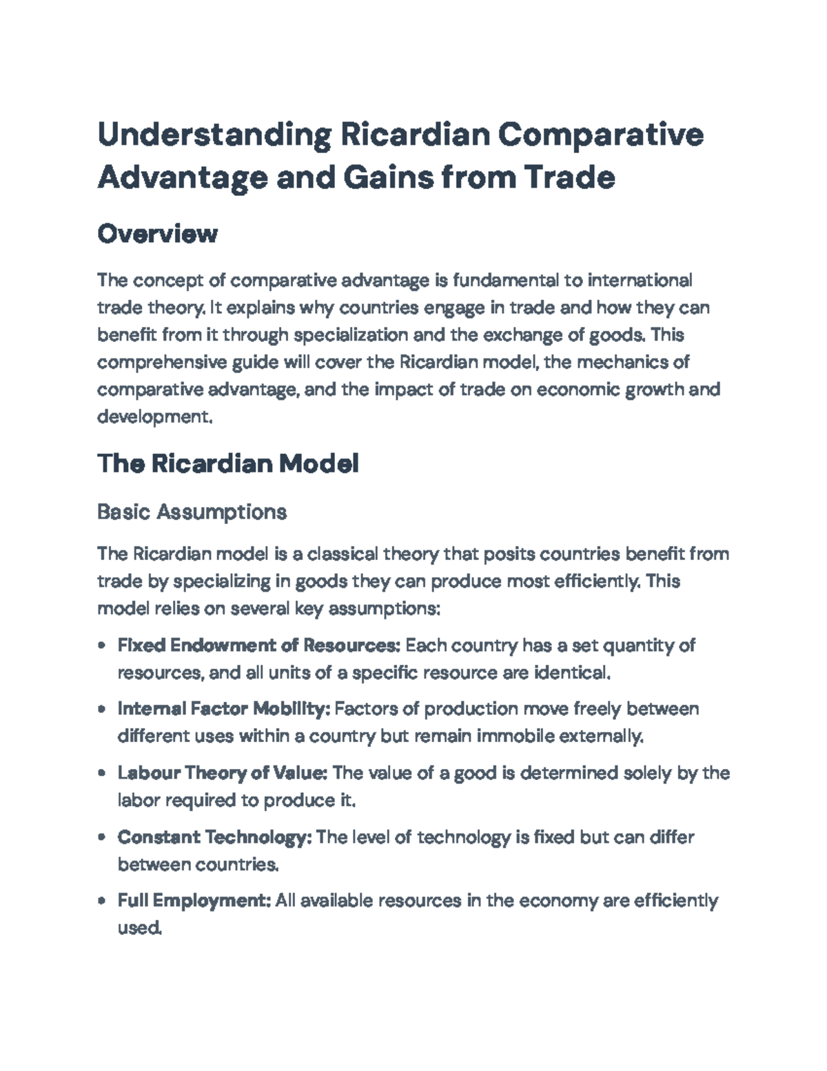 Understanding Ricardian Comparative Advantage & Trade Gains (ECO 201 ...