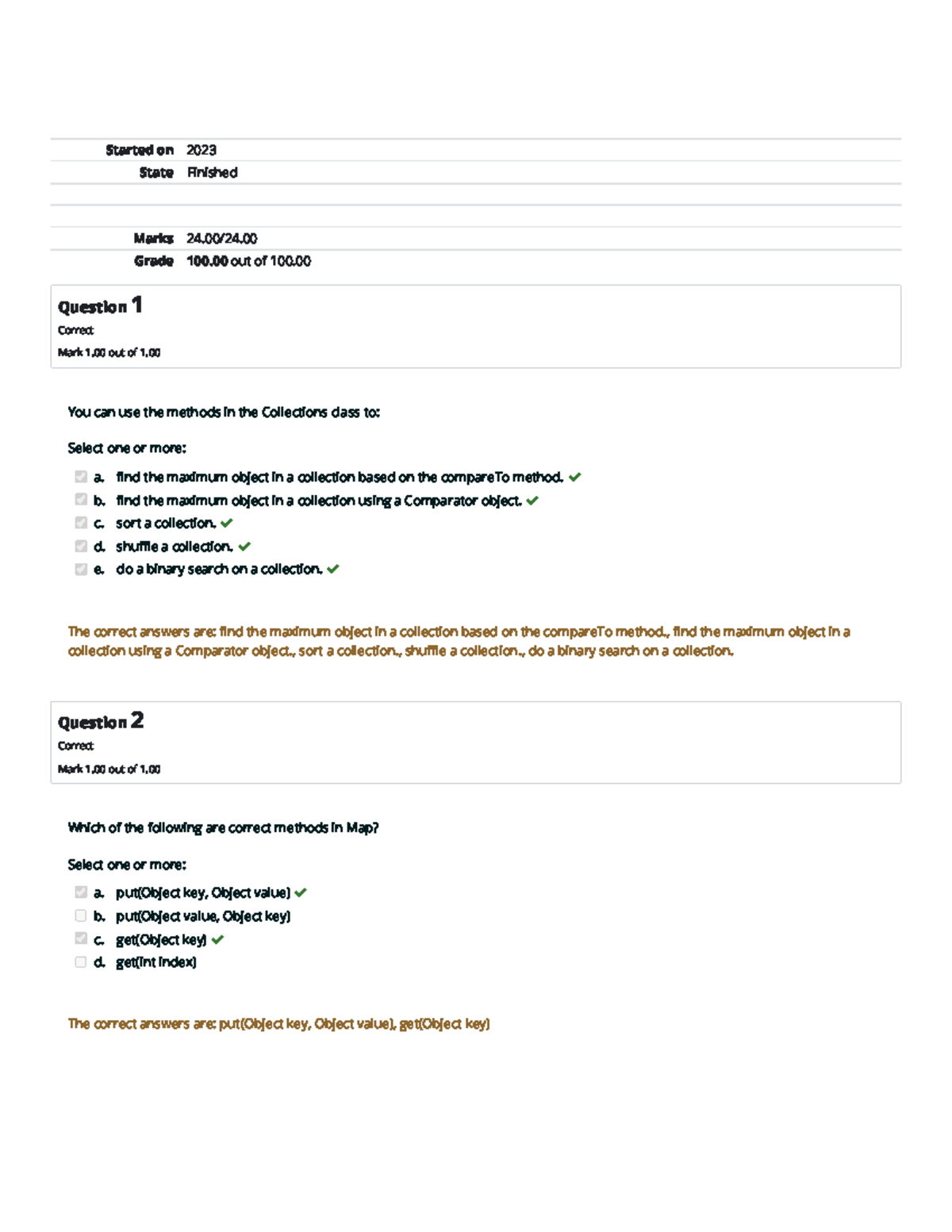 Graded Quiz Review: Unit 6 - Java Collections & Networking Concepts ...