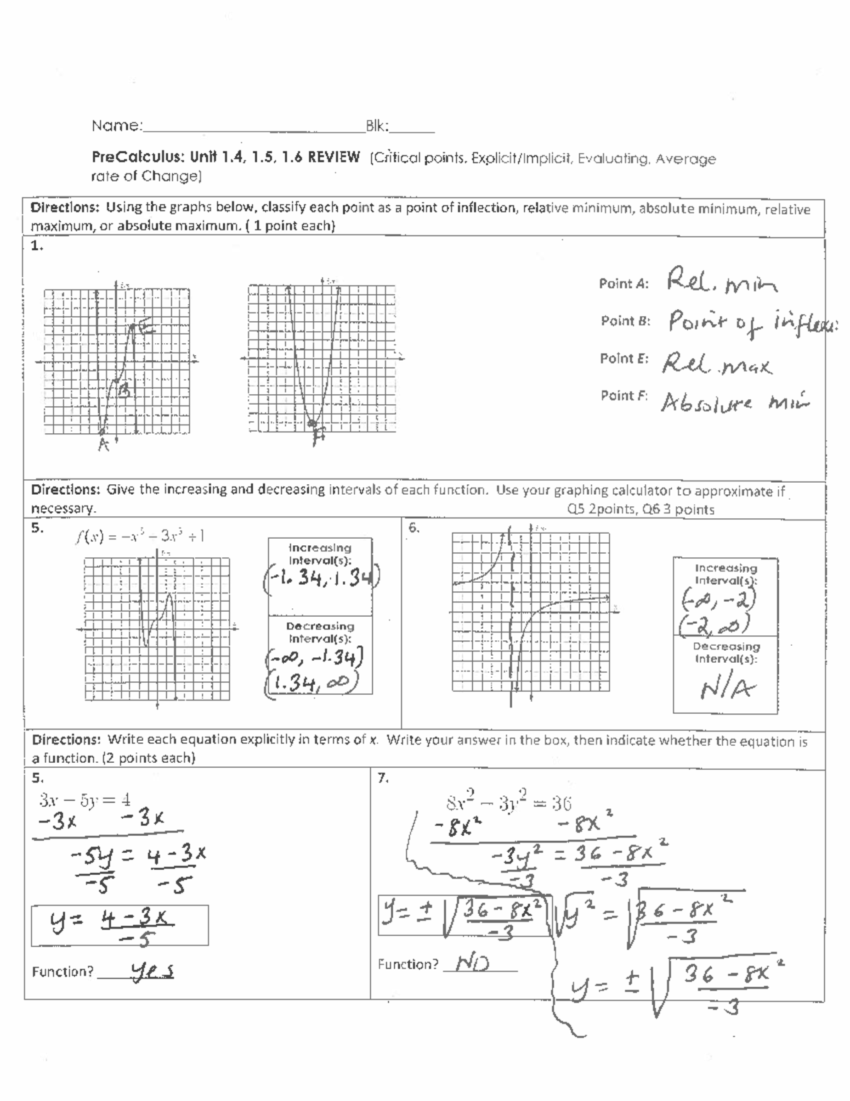 Unit 1 Test Study Guide Answer Key: Complete Review Answers - Studocu