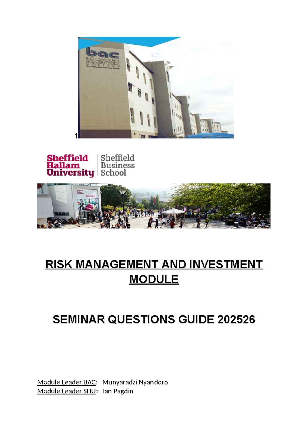 RMI 2025-26 Seminar Guide: Key Questions on Risk Management ...