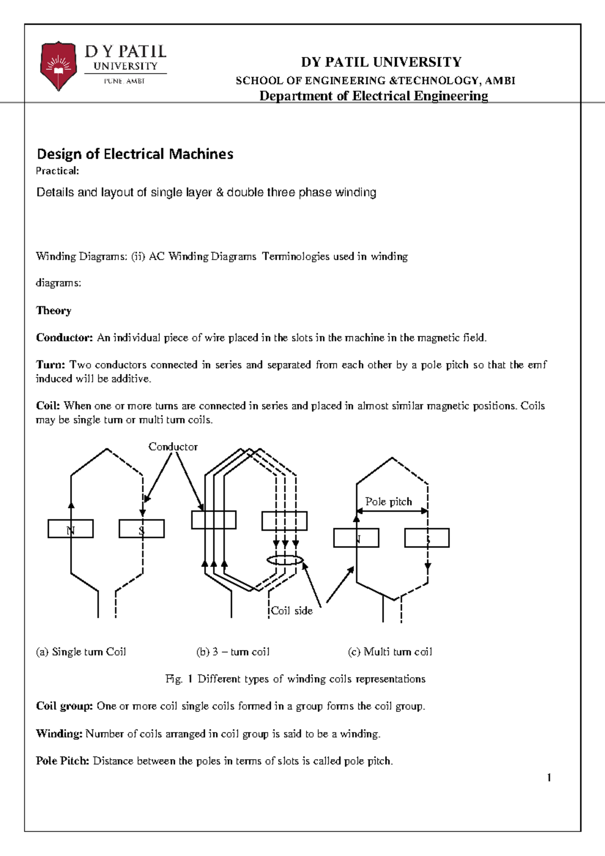 TW2 - Double and single layer winding - Department of Electrical ...
