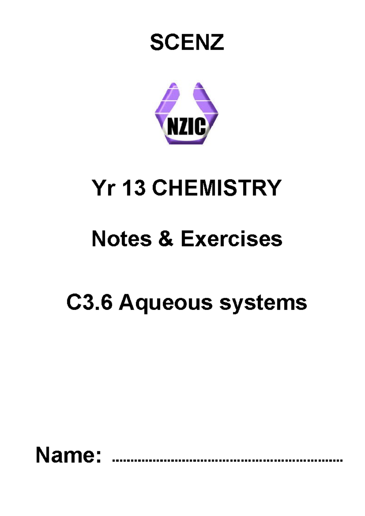 C3.6 Aqueous Systems: Comprehensive Year 13 Chemistry Notes - Studocu