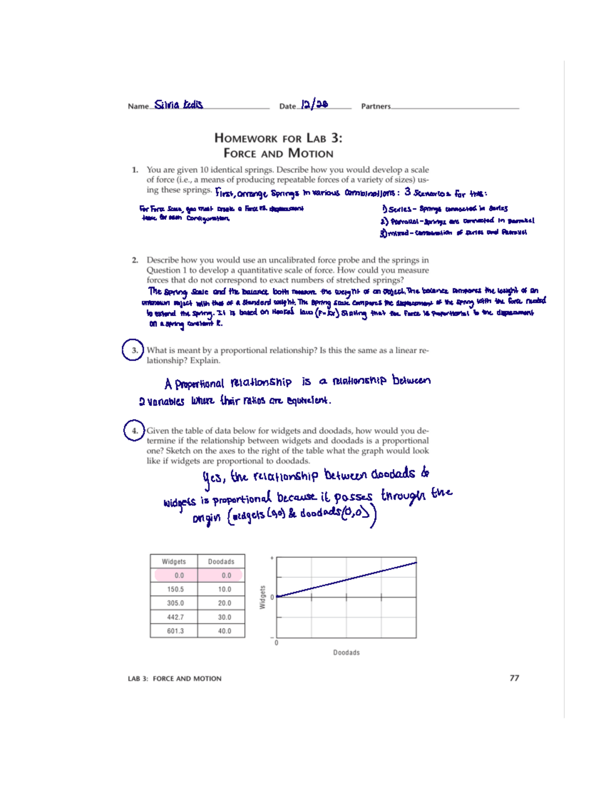 LAB 3 Homework: Force and Motion in Real-Time Physics Mechanics - Studocu