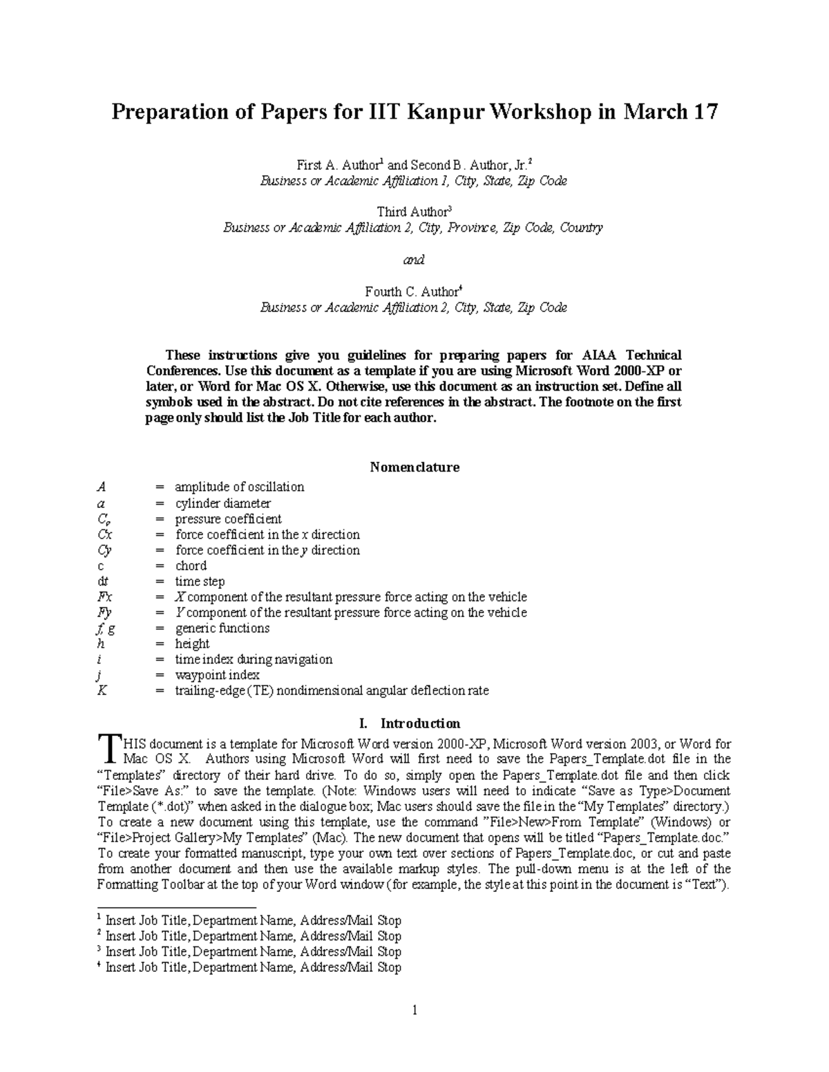 IITK Workshop Paper Preparation Template Guidelines - Studocu