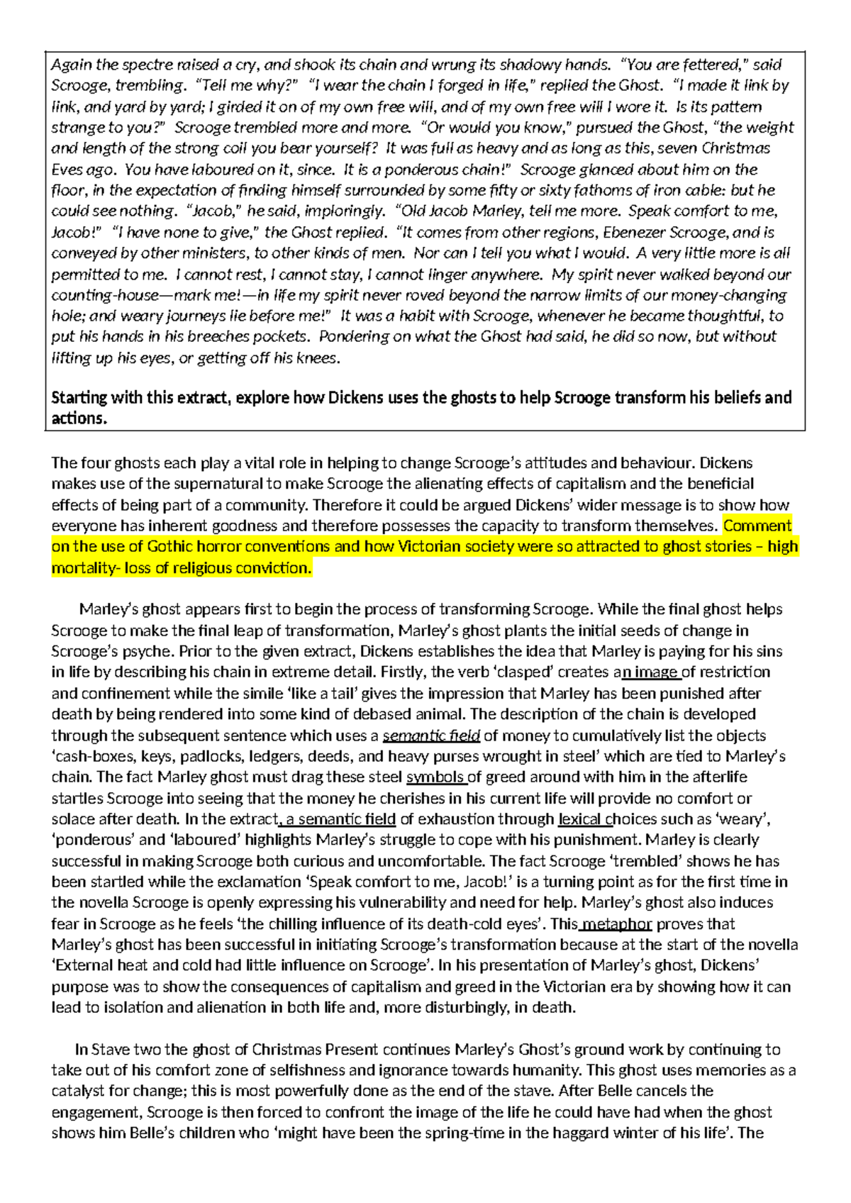 Grade 9 Essay: Transformative Power of Ghosts in Dickens' "A Christmas ...