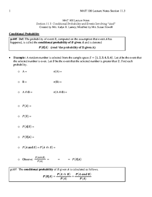 MAT 100 Lecture Notes 12.4 & 12 - MAT 100 Lecture Notes MAT 100 Section ...